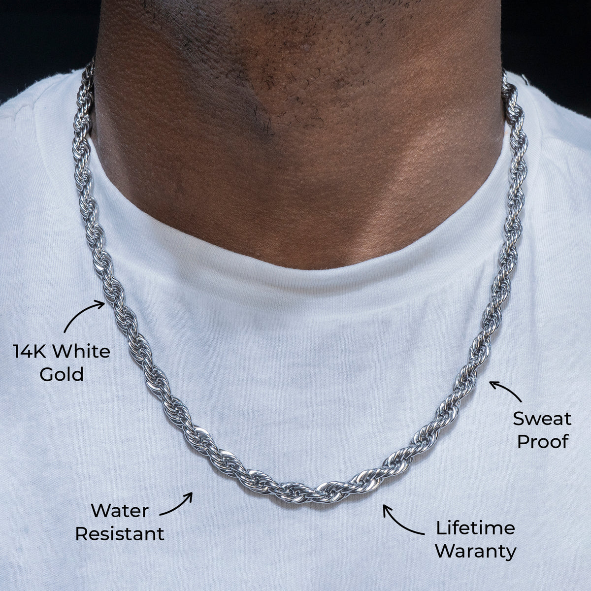 Rope Chain Necklace | Rope Necklace Gold | Gold Urban