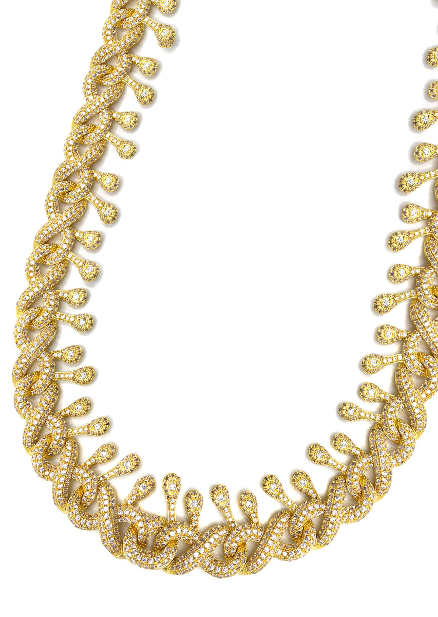 Mens Gold Iced Out Drip Chain – goldurban.com