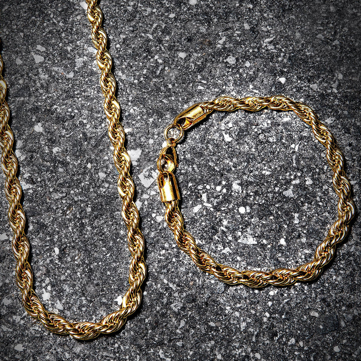 Solid Gold Rope Chain & Bracelet ( 6 Mm ) – goldurban.com